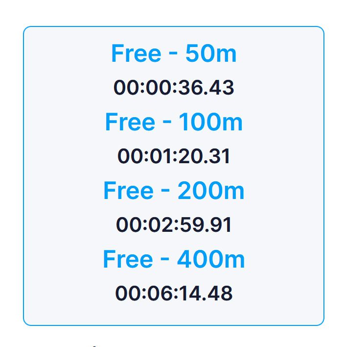 Main Dashboard - Track a Swim Analyser